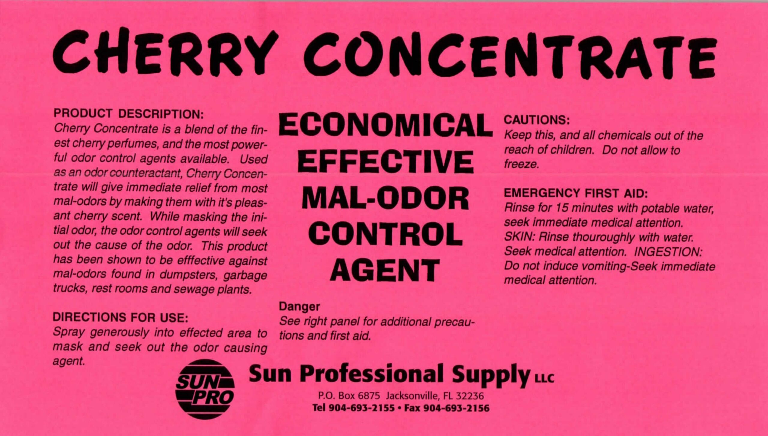 Concentrated Deodorizer - Odor Eliminator - SunPro
