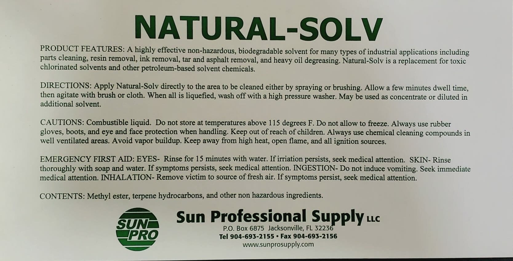 Powerful Tar & Asphalt Remover - Natural-Solv - SunPro